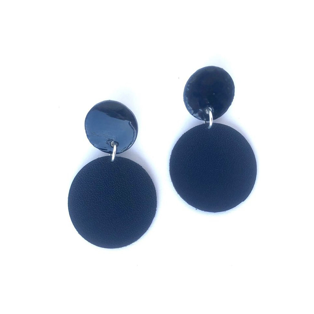 Porcelain, Leather & Sterling Silver – Black – Olive Coral