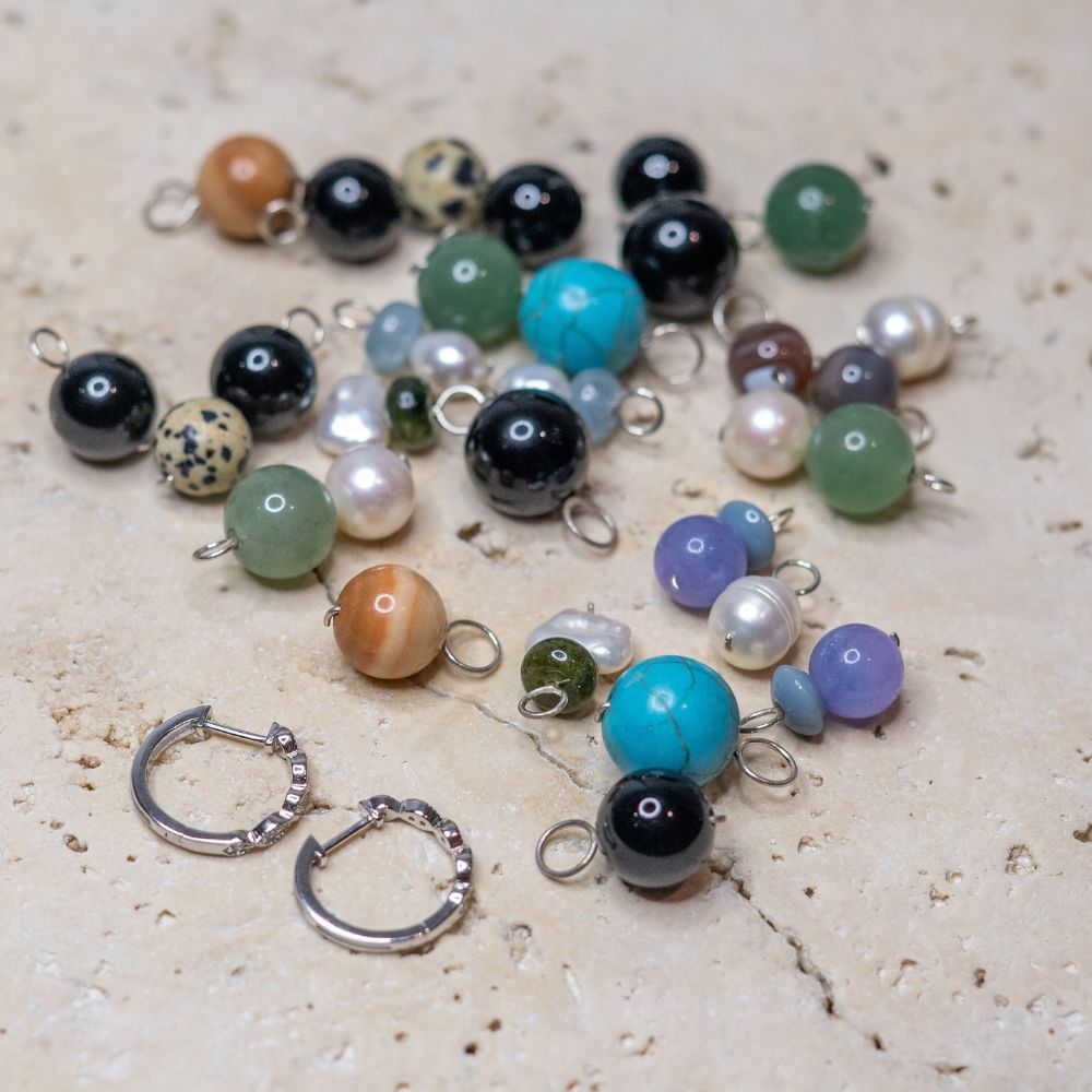 Dual Blue Charms – Per Pair – Olive Coral
